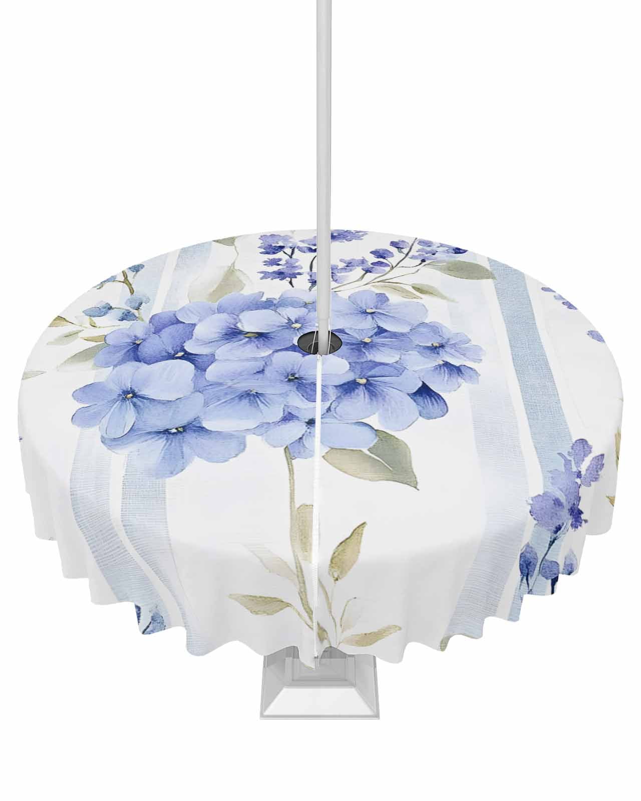 nqOlkjepod Purple Hydrangea Outdoor Tablecloth with Umbrella Hole ...