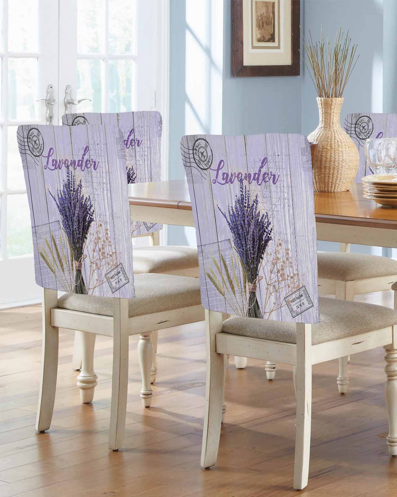 nqOlkjepod Purple Lavender Chair Covers Set of 8, Decorative Chair Back ...