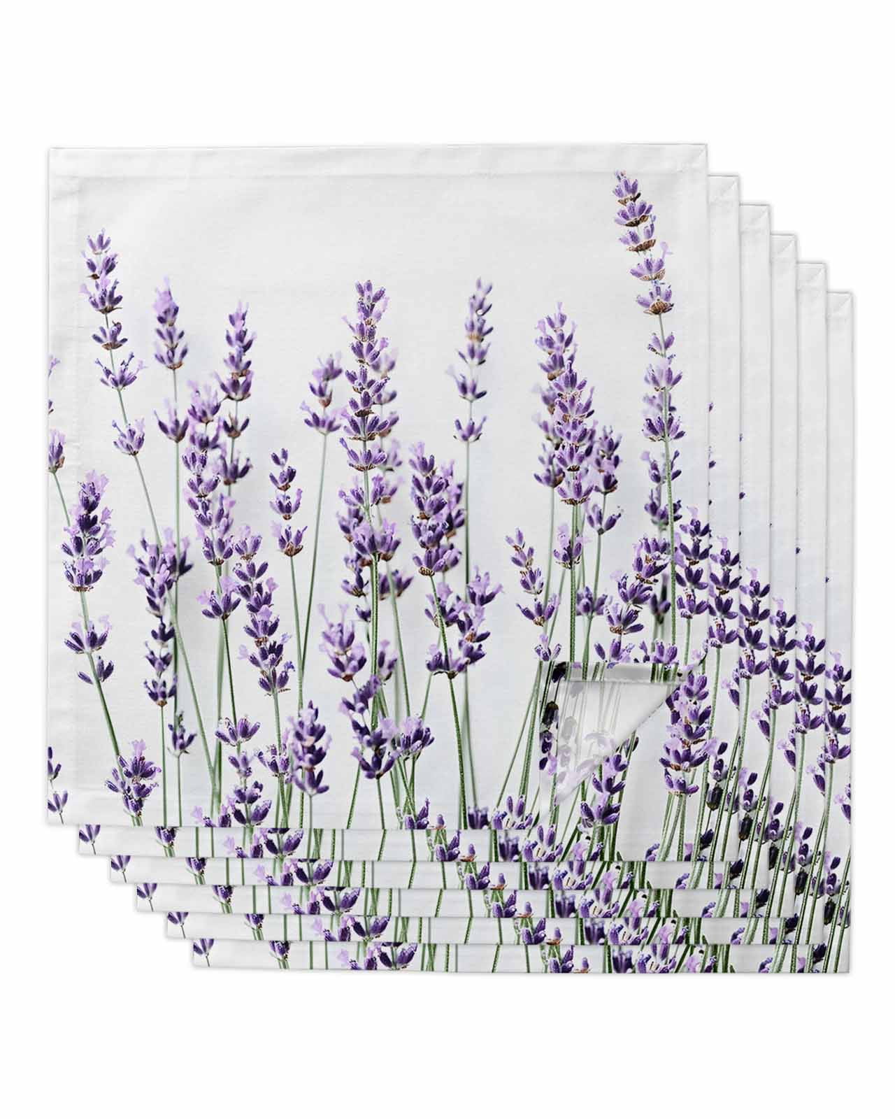 nqOlkjepod Purple Lavender Cloth Napkins Set of 6 Reusable Dinner ...