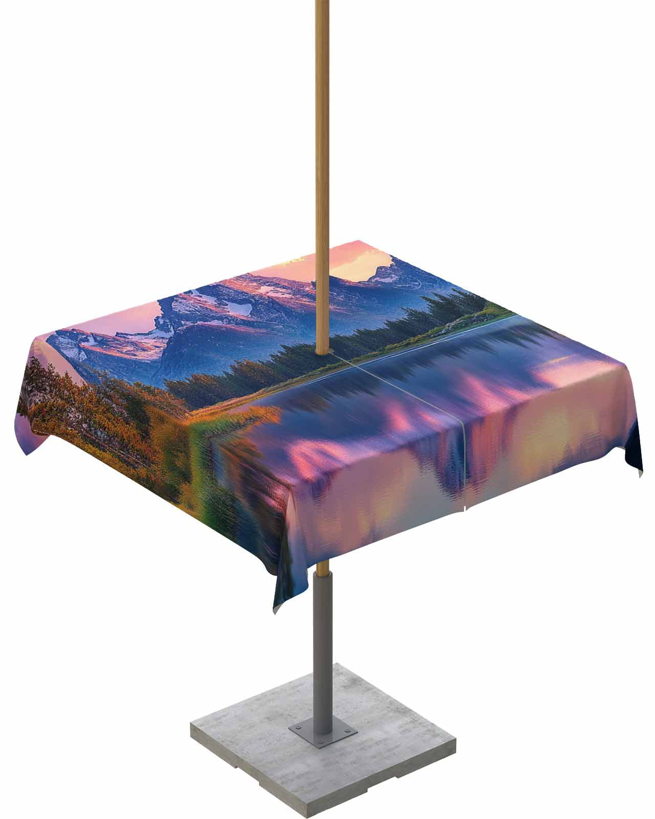 nqOlkjepod Purple Mountain Outdoor Tablecloth with Umbrella Hole ...