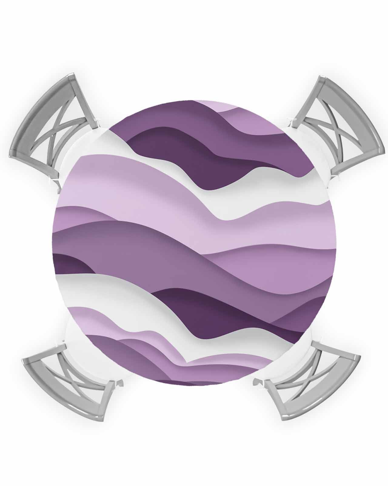 nqOlkjepod Purple Ombre Round Tablecloth, Fitted Table Cover with ...