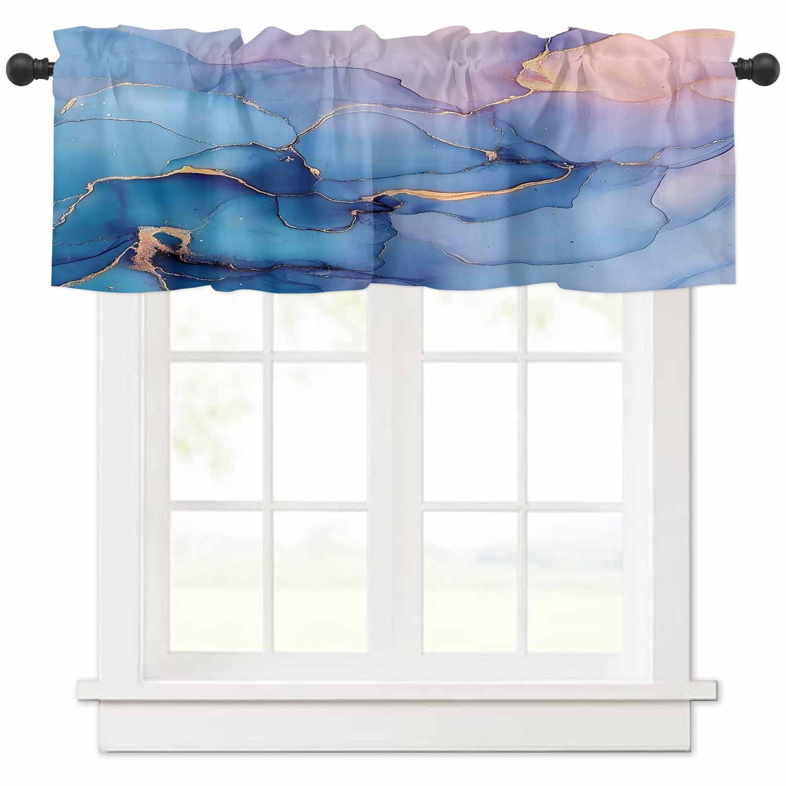 nqOlkjepod Purple Pink Farmhouse Short Window Curtain Valances, Modern ...