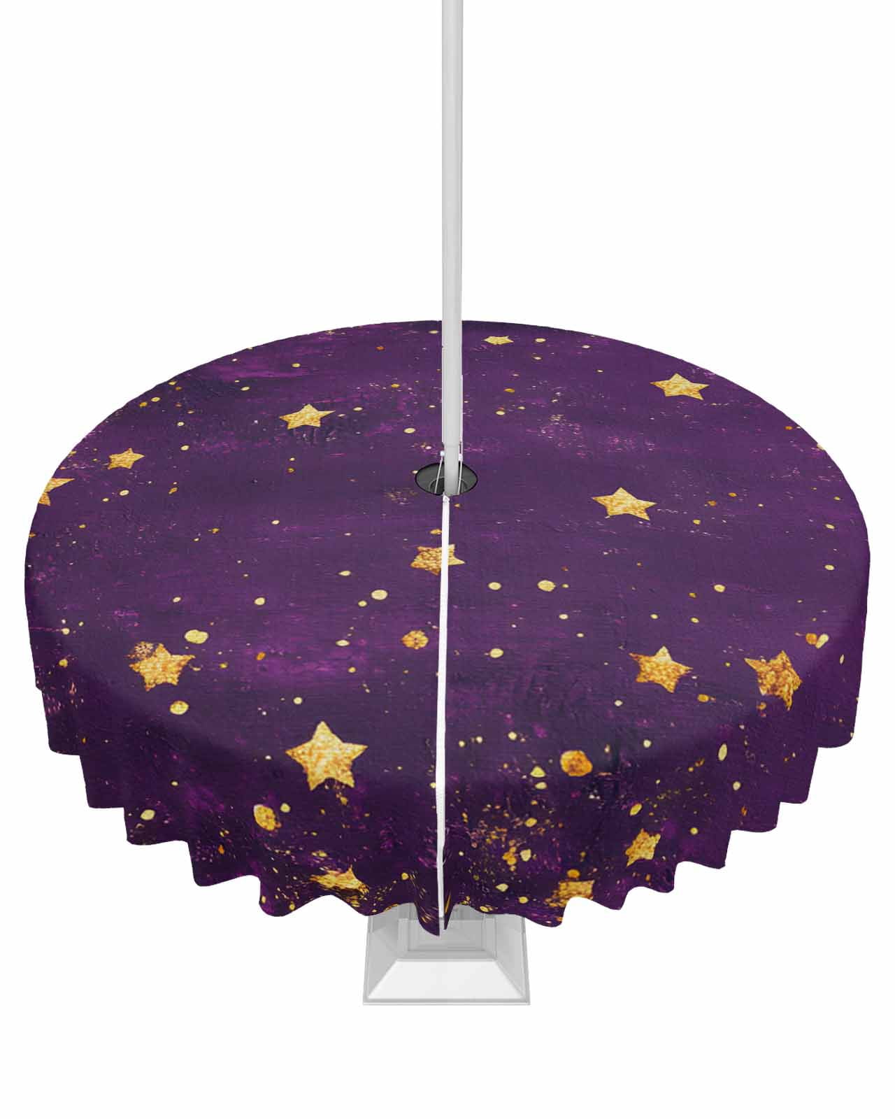 nqOlkjepod Purple Starry Sky Star Outdoor Tablecloth with Umbrella Hole ...