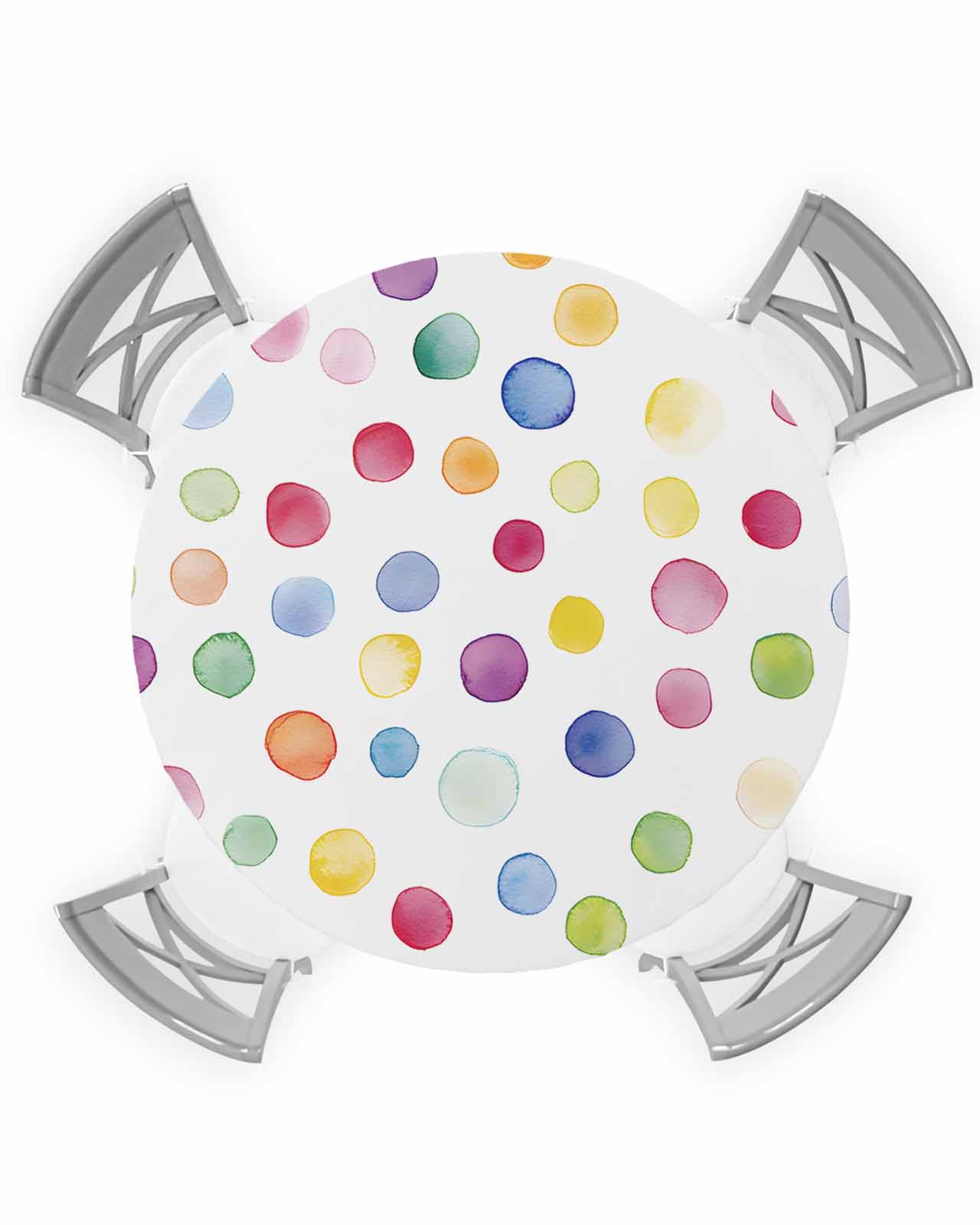 nqOlkjepod Rainbow Boho Round Tablecloth, Fitted Table Cover with ...