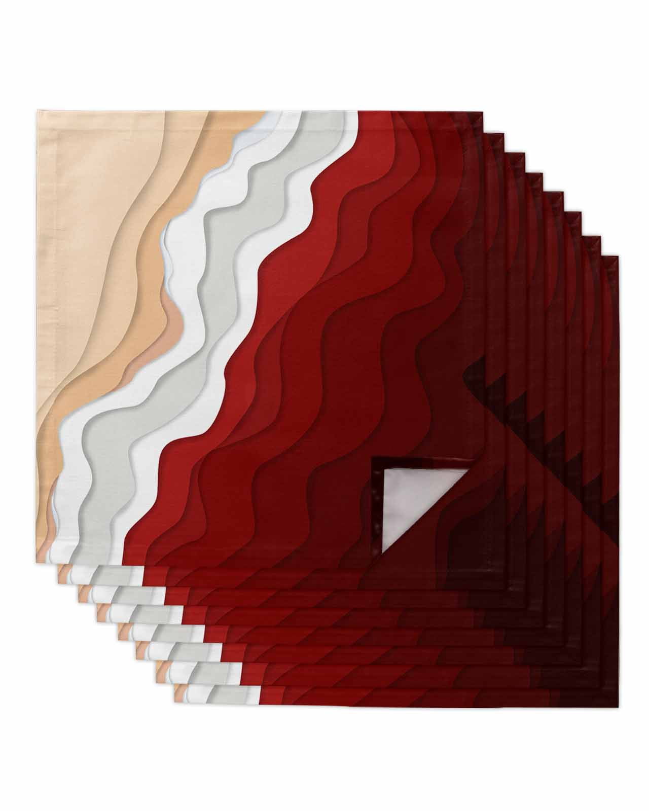 nqOlkjepod Red Coastal Beach Cloth Napkins Set of 8 Reusable Dinner ...