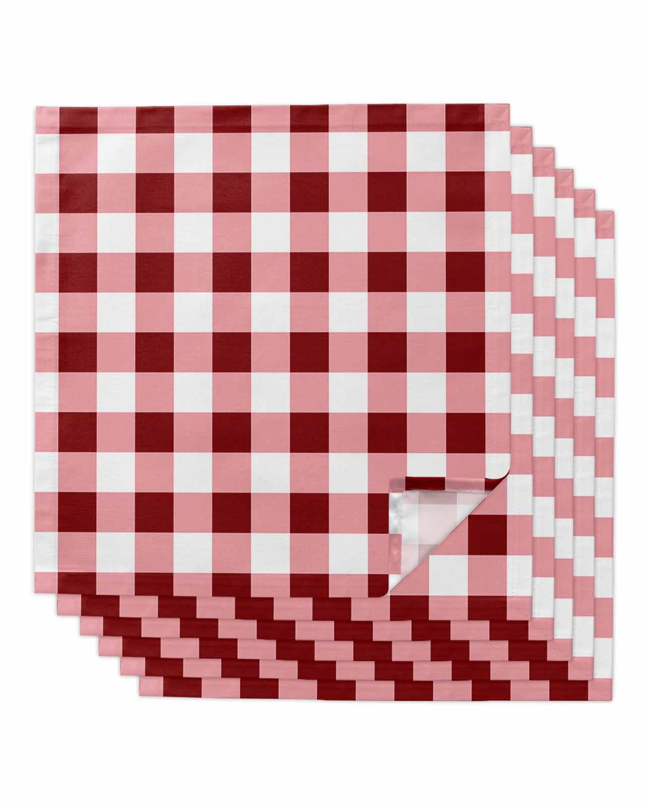 nqOlkjepod Red Farmhouse Cloth Napkins Set of 6 Reusable Dinner Napkins ...