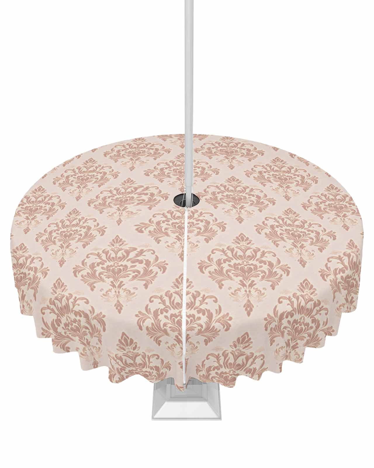 nqOlkjepod Red Floral Boho Outdoor Tablecloth with Umbrella Hole ...