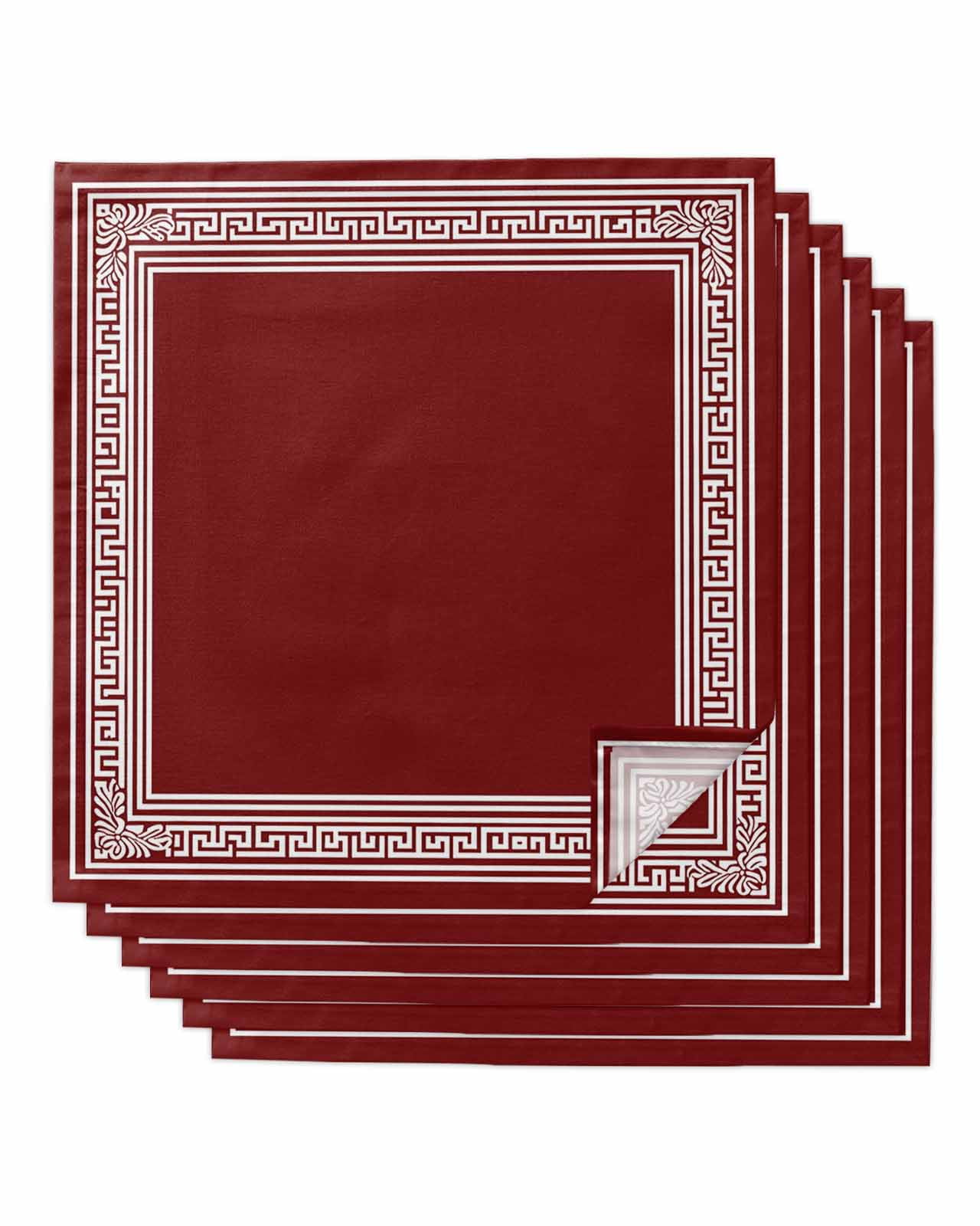 nqOlkjepod Red Geometric Cloth Napkins Set of 6 Reusable Dinner Napkins ...