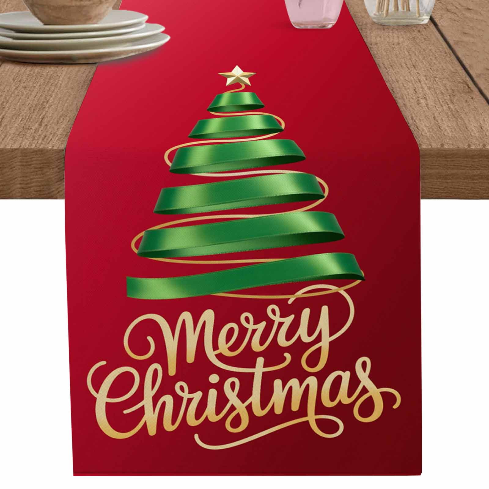 nqOlkjepod Red Green Christmas Table Runner 90 Inches Long Farmhouse ...