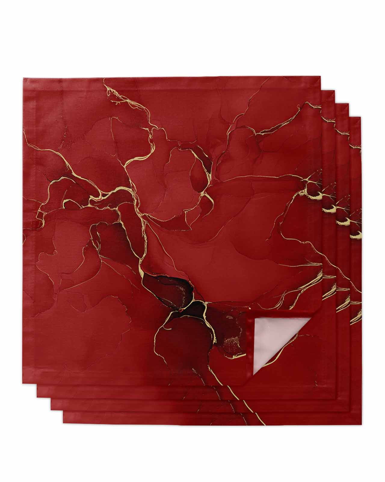 nqOlkjepod Red Marble Texture Cloth Napkins Set of 4 Reusable Dinner ...