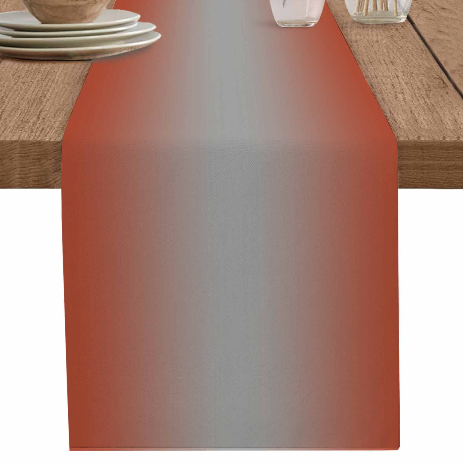 nqOlkjepod Red Orange Grey Ombre Table Runner 72 Inches Long Farmhouse ...