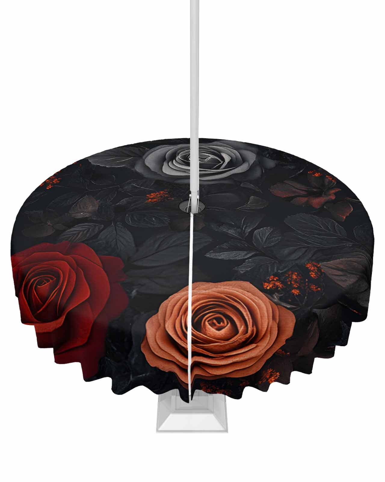nqOlkjepod Red Orange Roses Outdoor Tablecloth with Umbrella Hole ...