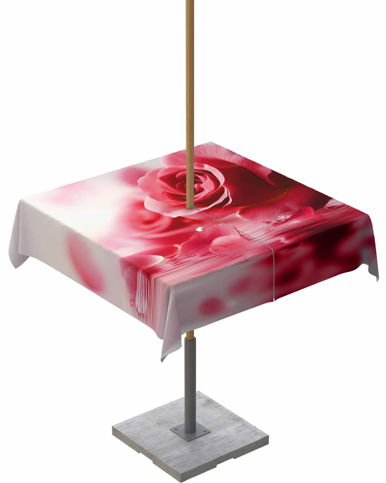 nqOlkjepod Red Rose Fantasy Outdoor Tablecloth with Umbrella Hole ...