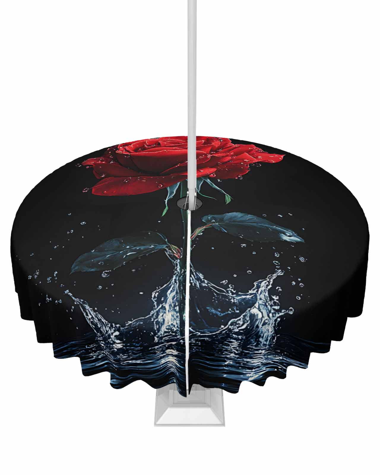 nqOlkjepod Red Roses Outdoor Tablecloth with Umbrella Hole & Zipper ...