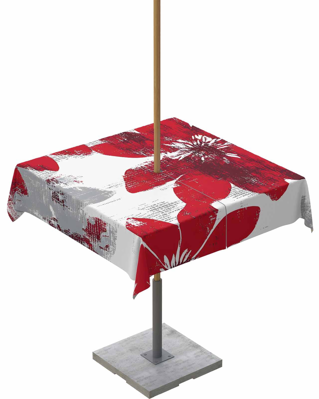 nqOlkjepod Red Spring Floral Outdoor Tablecloth with Umbrella Hole ...
