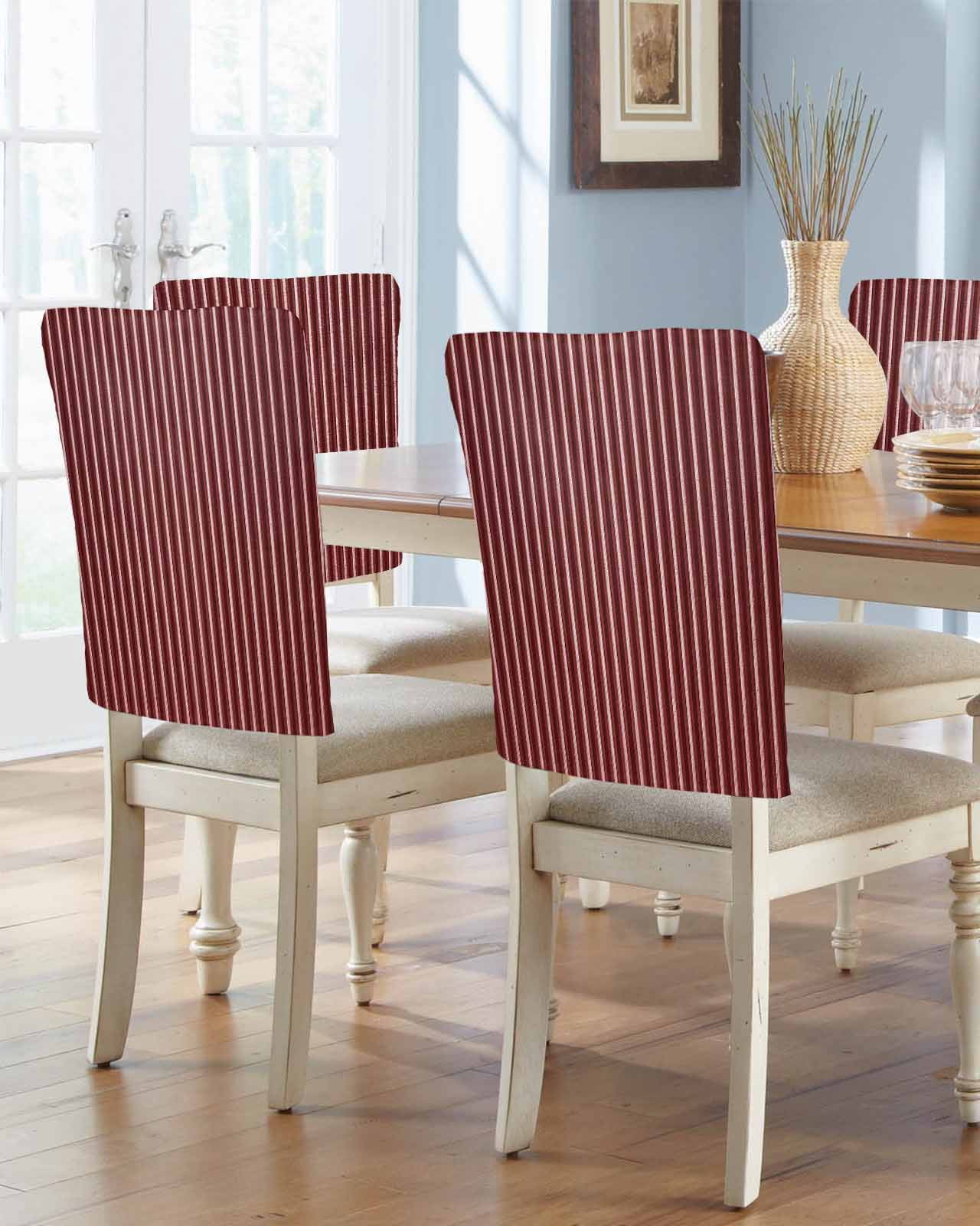 nqOlkjepod Red Striped Chair Covers Set of 8, Decorative Chair Back ...