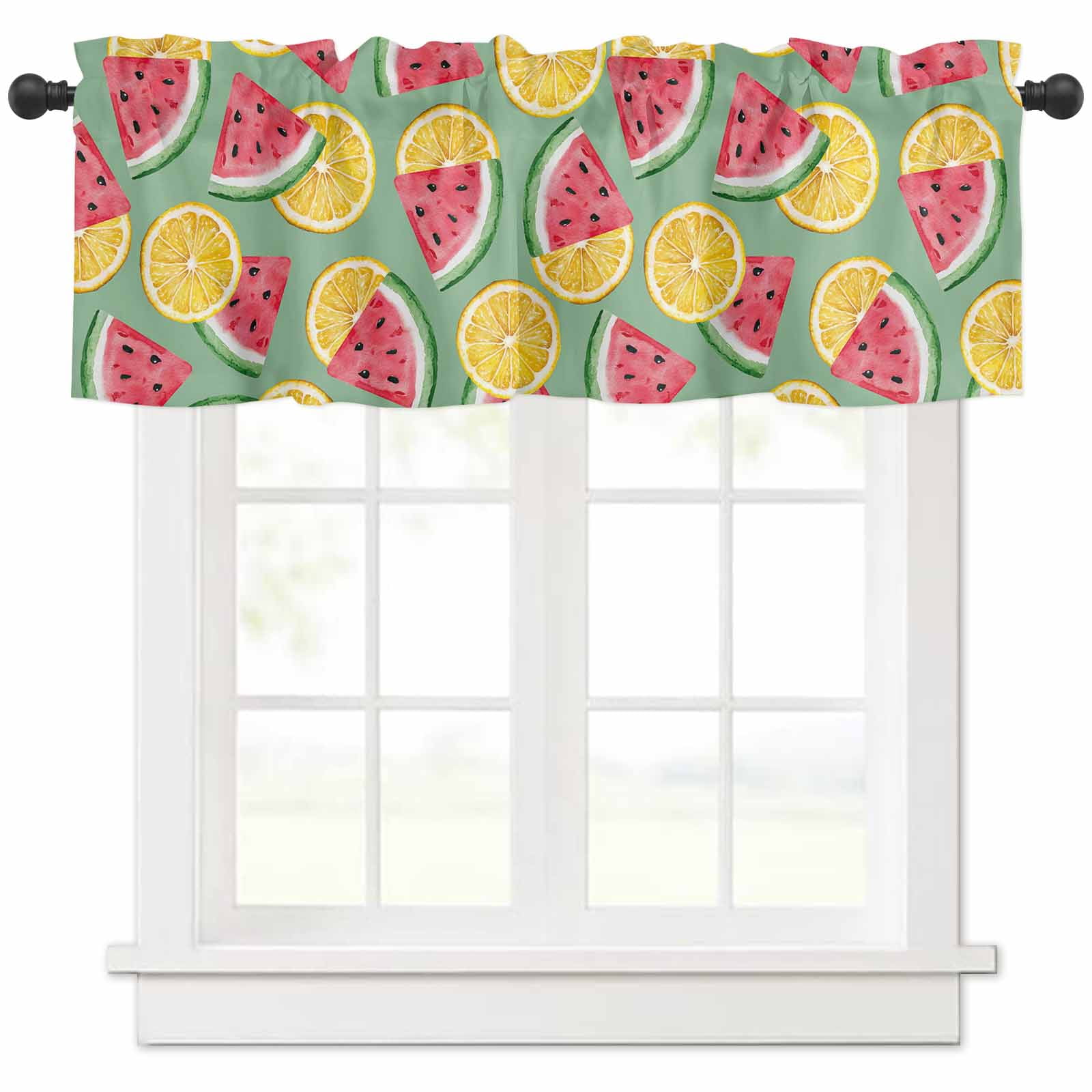 nqOlkjepod Red Watermelon Farmhouse Short Window Curtain Valances ...