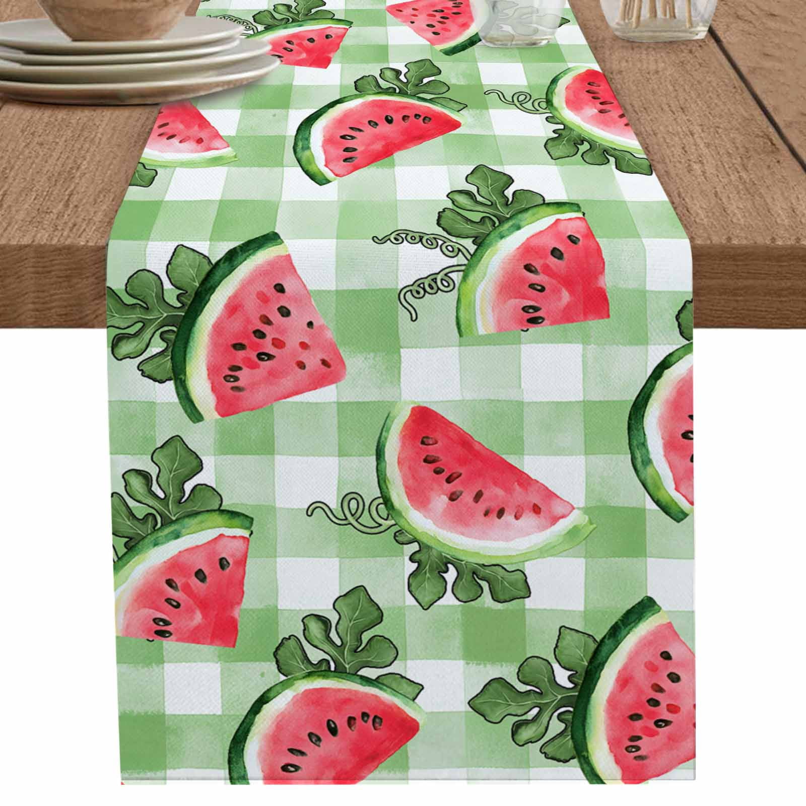 nqOlkjepod Red Watermelon Table Runner 72 Inches Long Farmhouse Dress ...