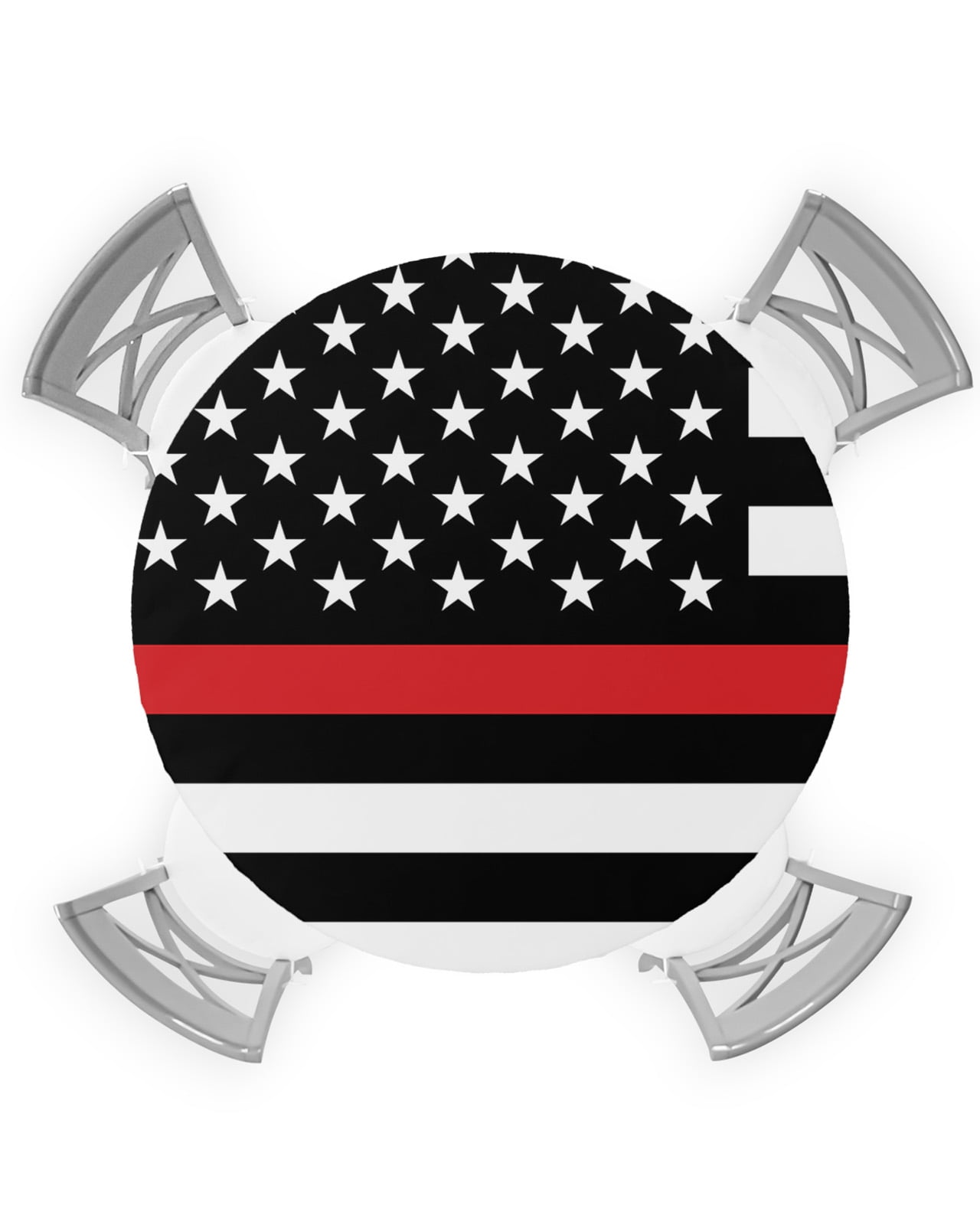 nqOlkjepod Red White Stripe Fireman American Flag Round Tablecloth ...
