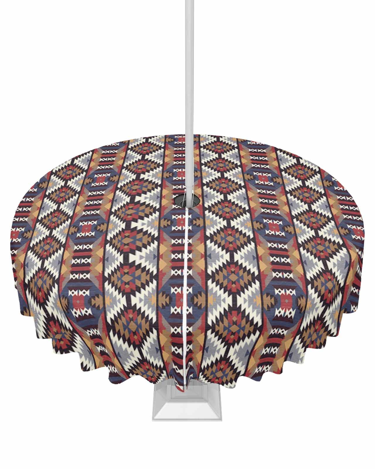 nqOlkjepod Retro Boho Aztec Outdoor Tablecloth with Umbrella Hole ...