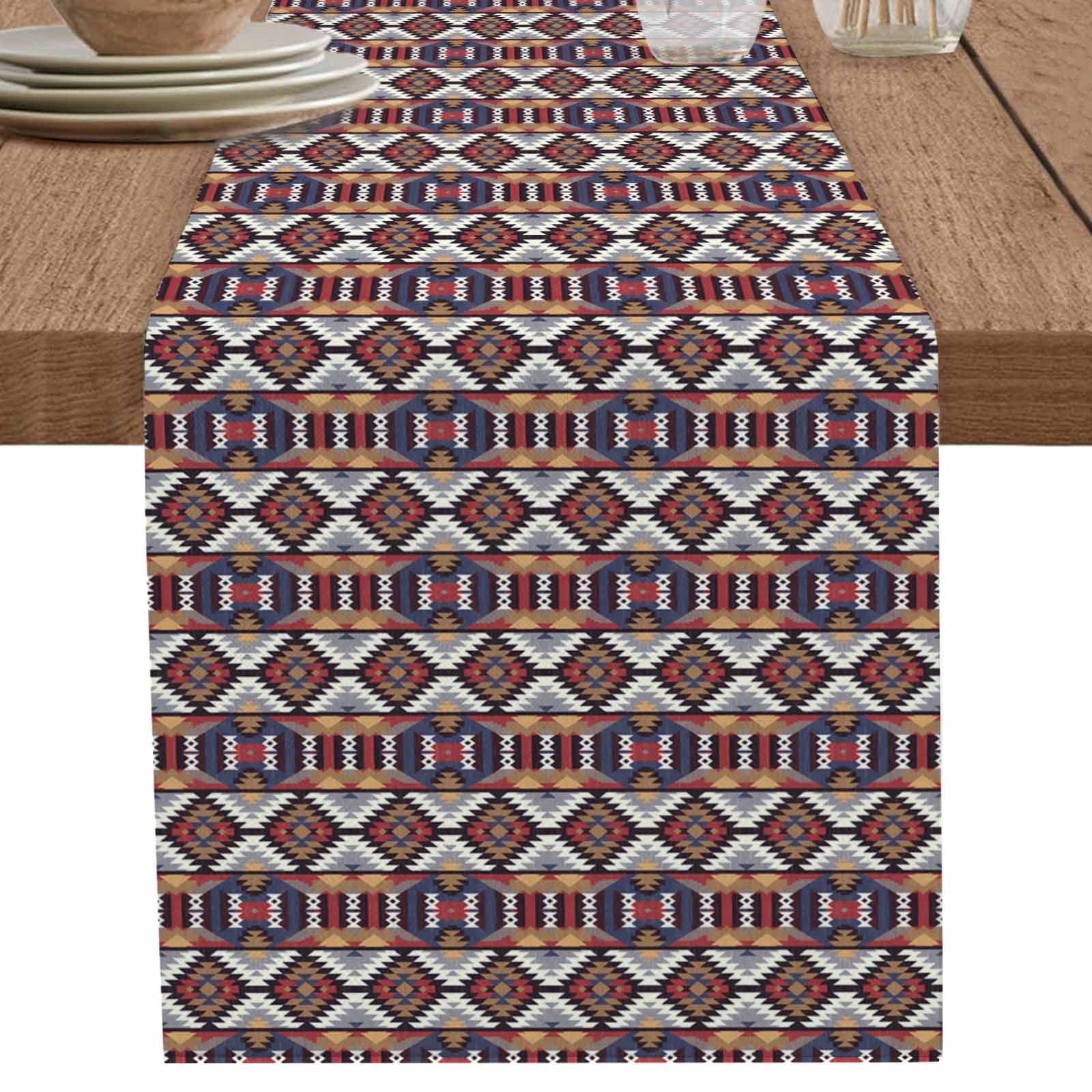 nqOlkjepod Retro Boho Aztec Table Runner 120 Inches Long Farmhouse ...