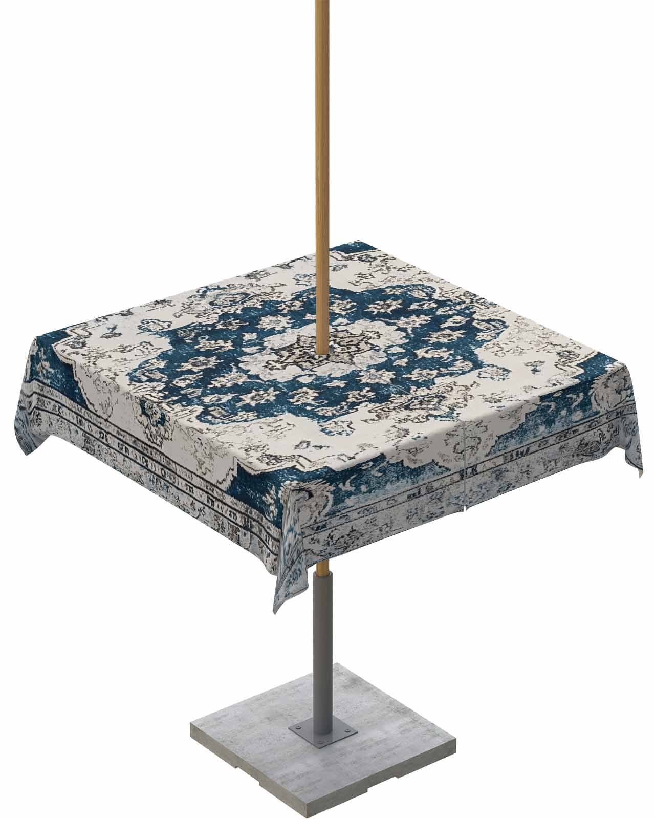 nqOlkjepod Retro Boho Floral Outdoor Tablecloth with Umbrella Hole ...