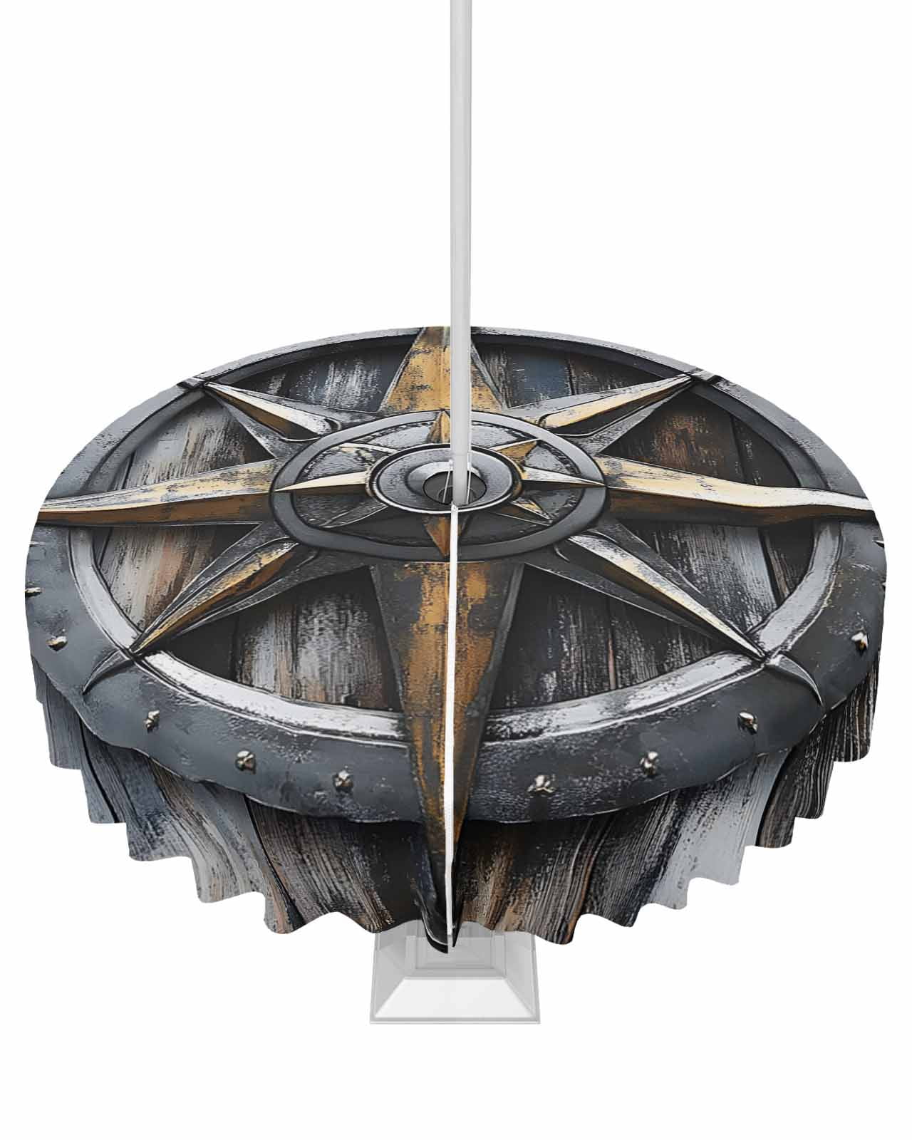 nqOlkjepod Retro Coastal Outdoor Tablecloth with Umbrella Hole & Zipper ...