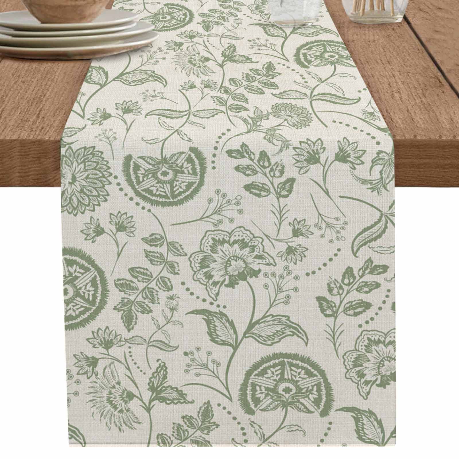 nqOlkjepod Retro Spring Floral Table Runner 72 Inches Long Farmhouse ...