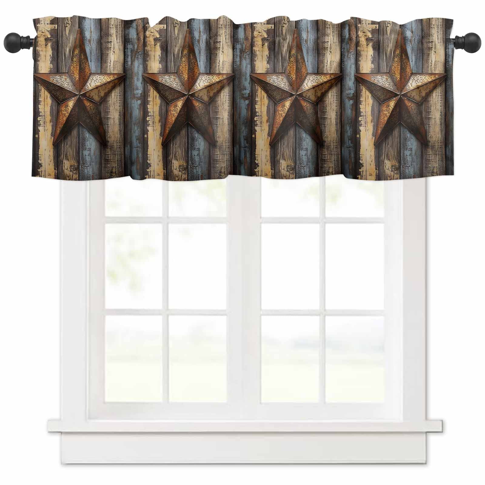nqOlkjepod Retro Vintage Farmhouse Short Window Curtain Valances, Chic ...