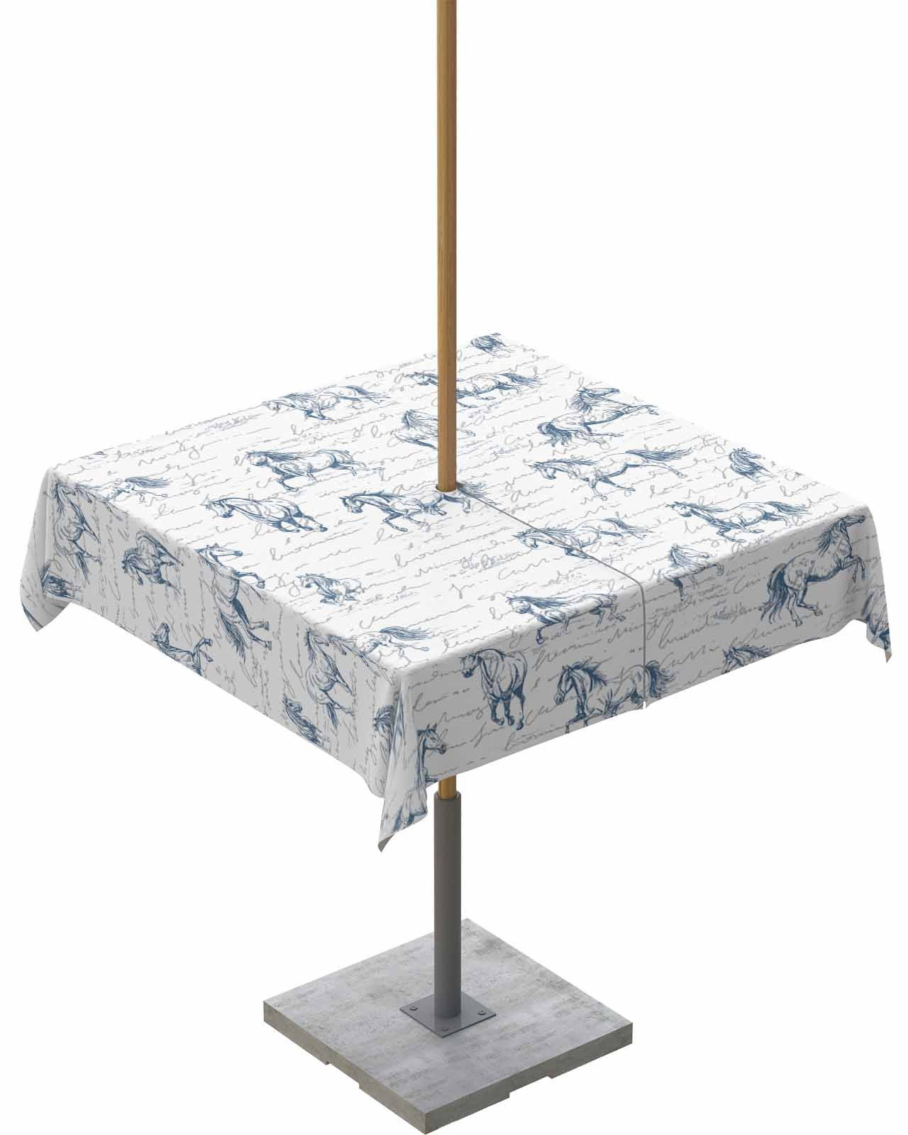 nqOlkjepod Running Horse Outdoor Tablecloth with Umbrella Hole & Zipper ...