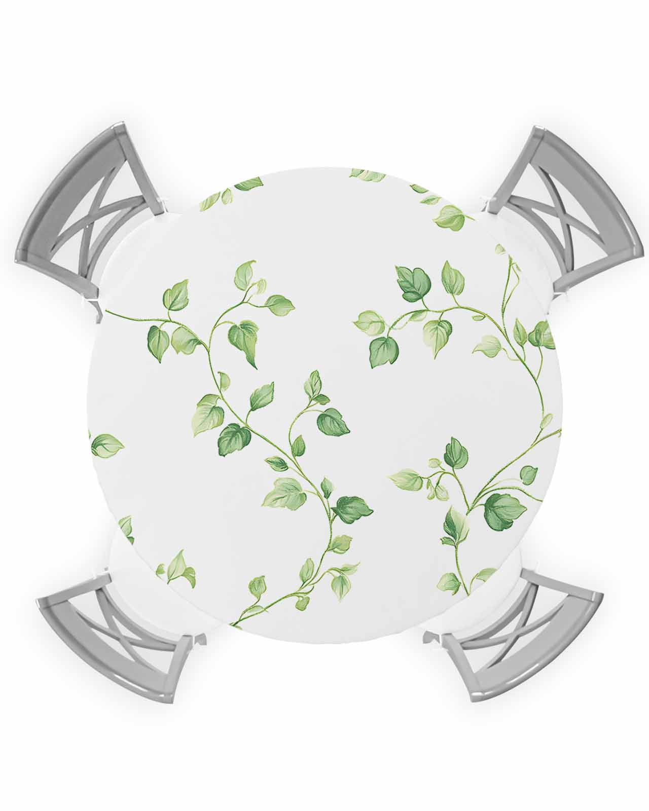 nqOlkjepod Sage Green Branches Round Tablecloth, Fitted Table Cover ...