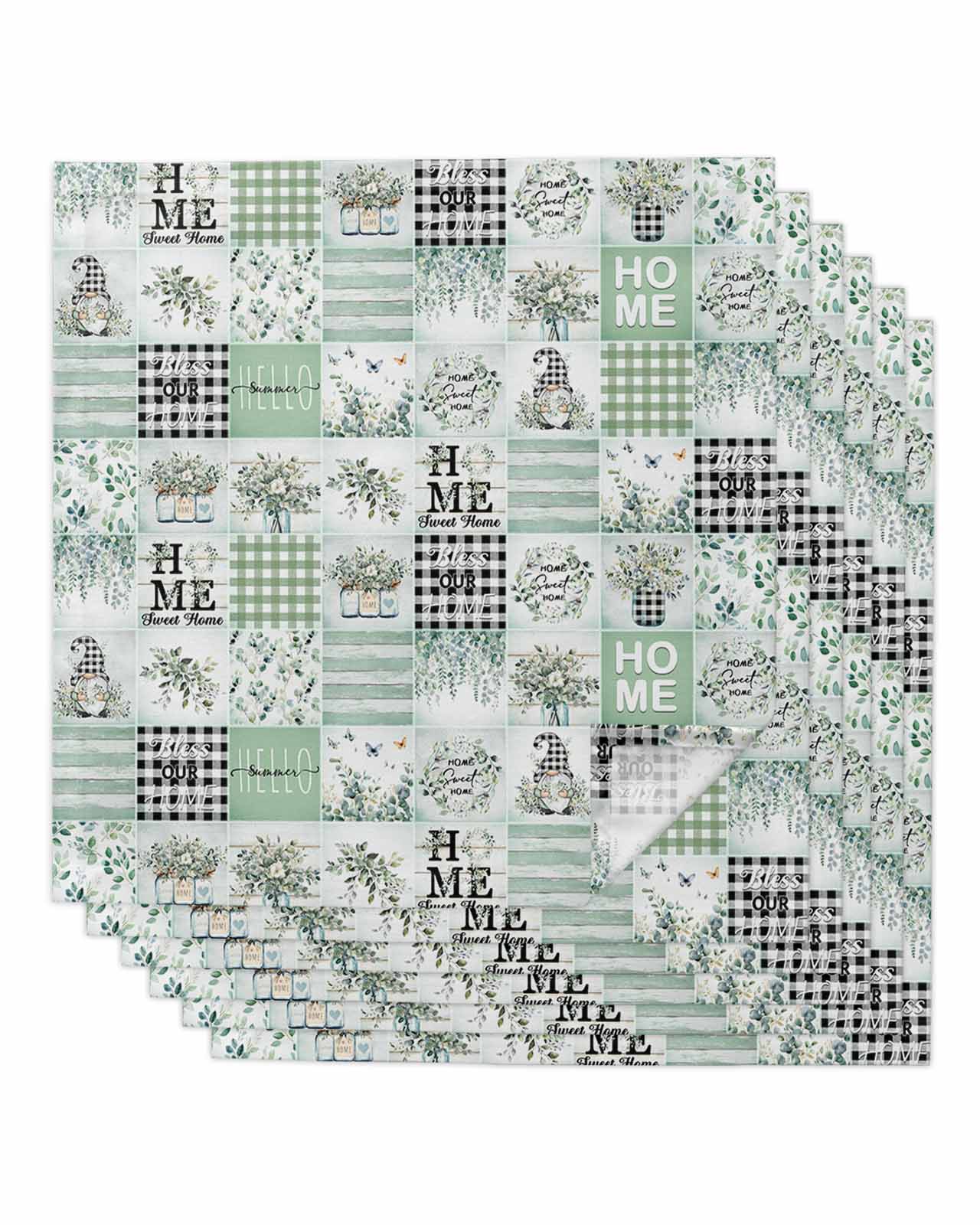 nqOlkjepod Sage Green Coastal Cloth Napkins Set of 6 Reusable Dinner ...