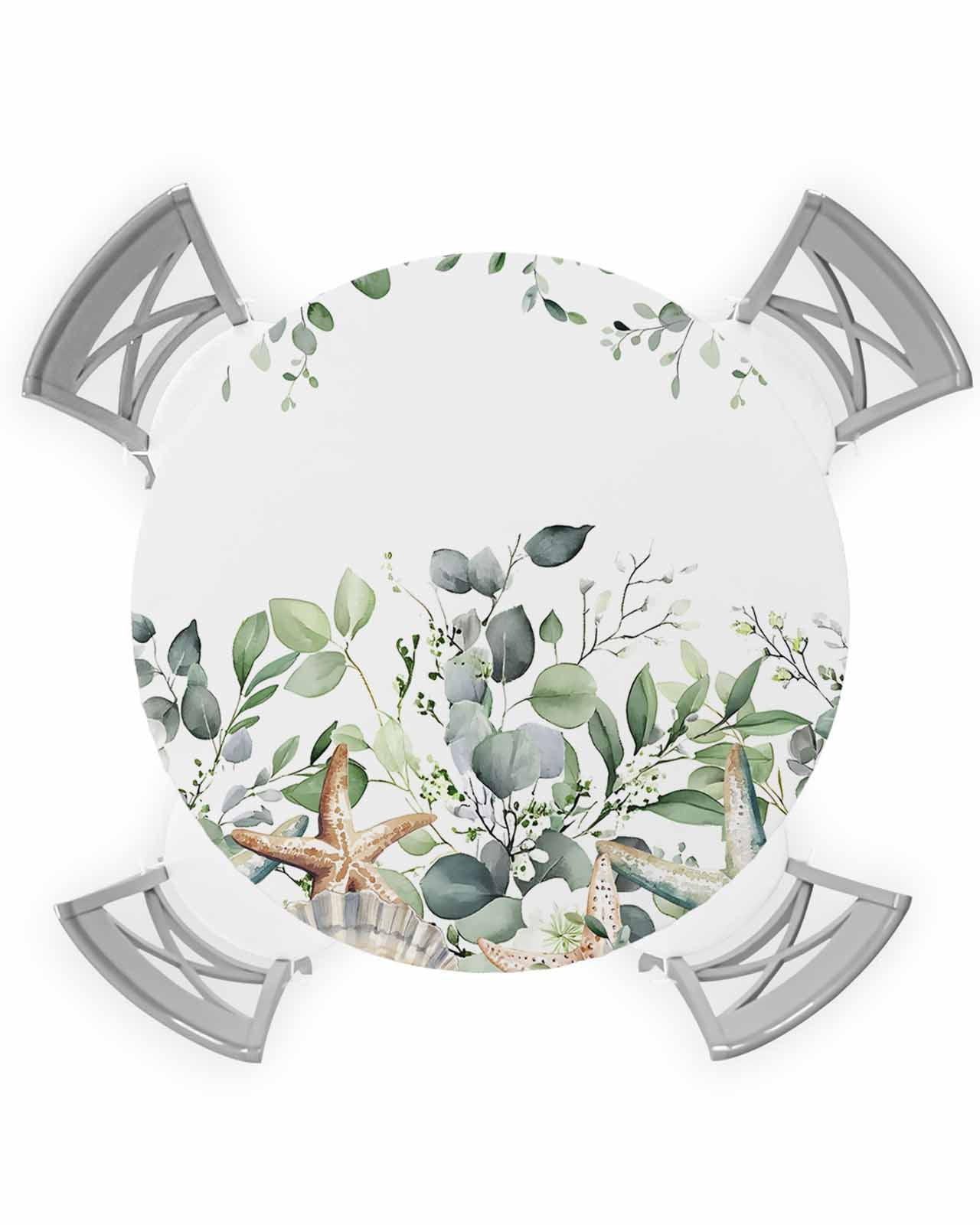 nqOlkjepod Sage Green Eucalyptus Round Tablecloth, Fitted Table Cover ...