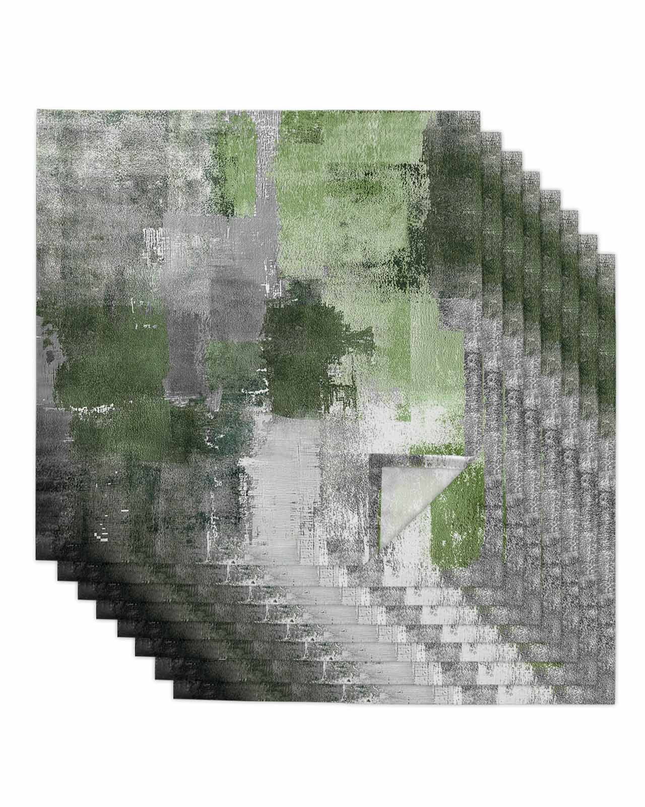 nqOlkjepod Sage Green Grey Cloth Napkins Set of 8 Reusable Dinner ...