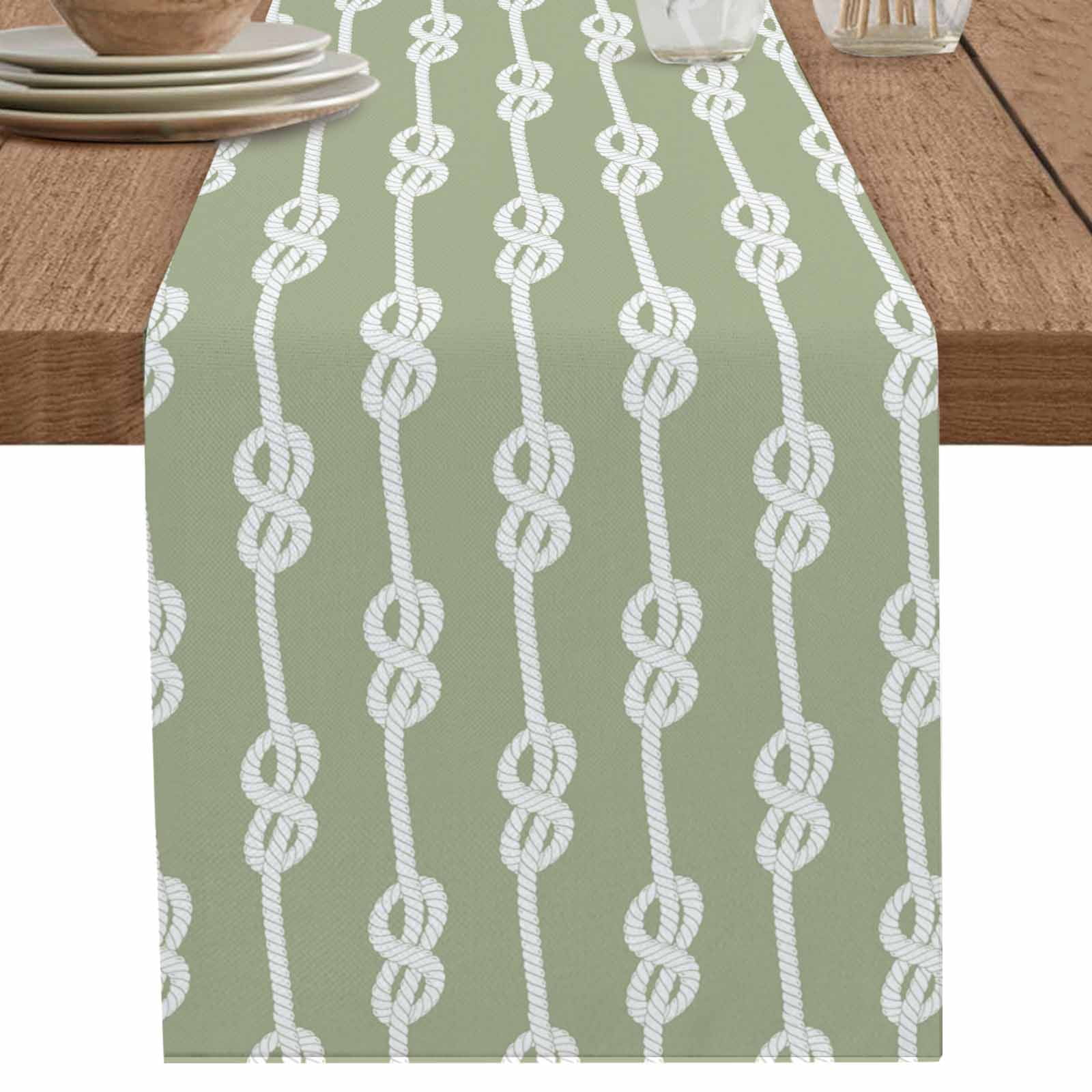 nqOlkjepod Sage Green Knot Table Runner 36 Inches Long Farmhouse Dress ...