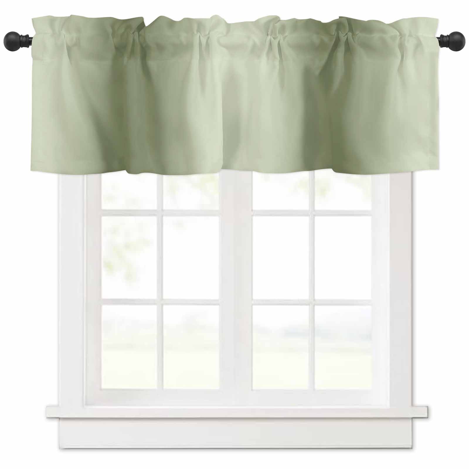 nqOlkjepod Sage Green Ombre Farmhouse Short Window Curtain Valances ...