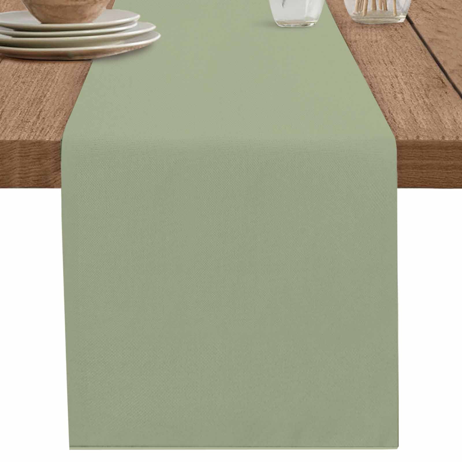 nqOlkjepod Sage Green Table Runner 48 Inches Long Farmhouse Dress ...