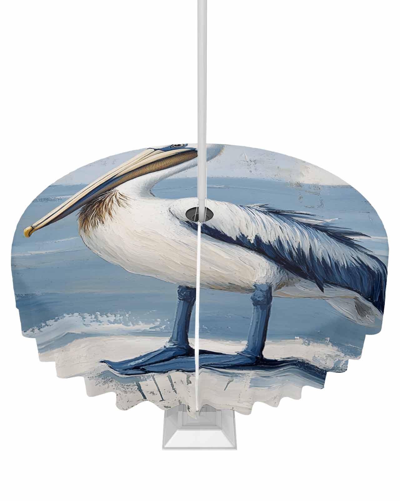 nqOlkjepod Seaside Pelican Outdoor Tablecloth with Umbrella Hole ...