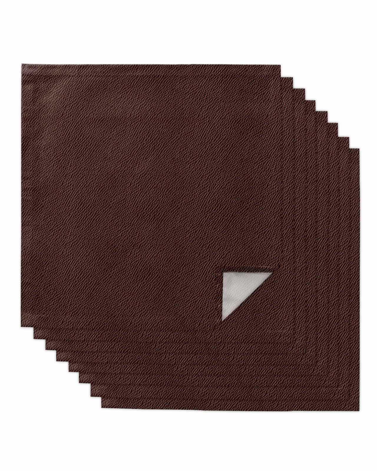 nqOlkjepod Solid Brown Cloth Napkins Set of 8 Reusable Dinner Napkins ...