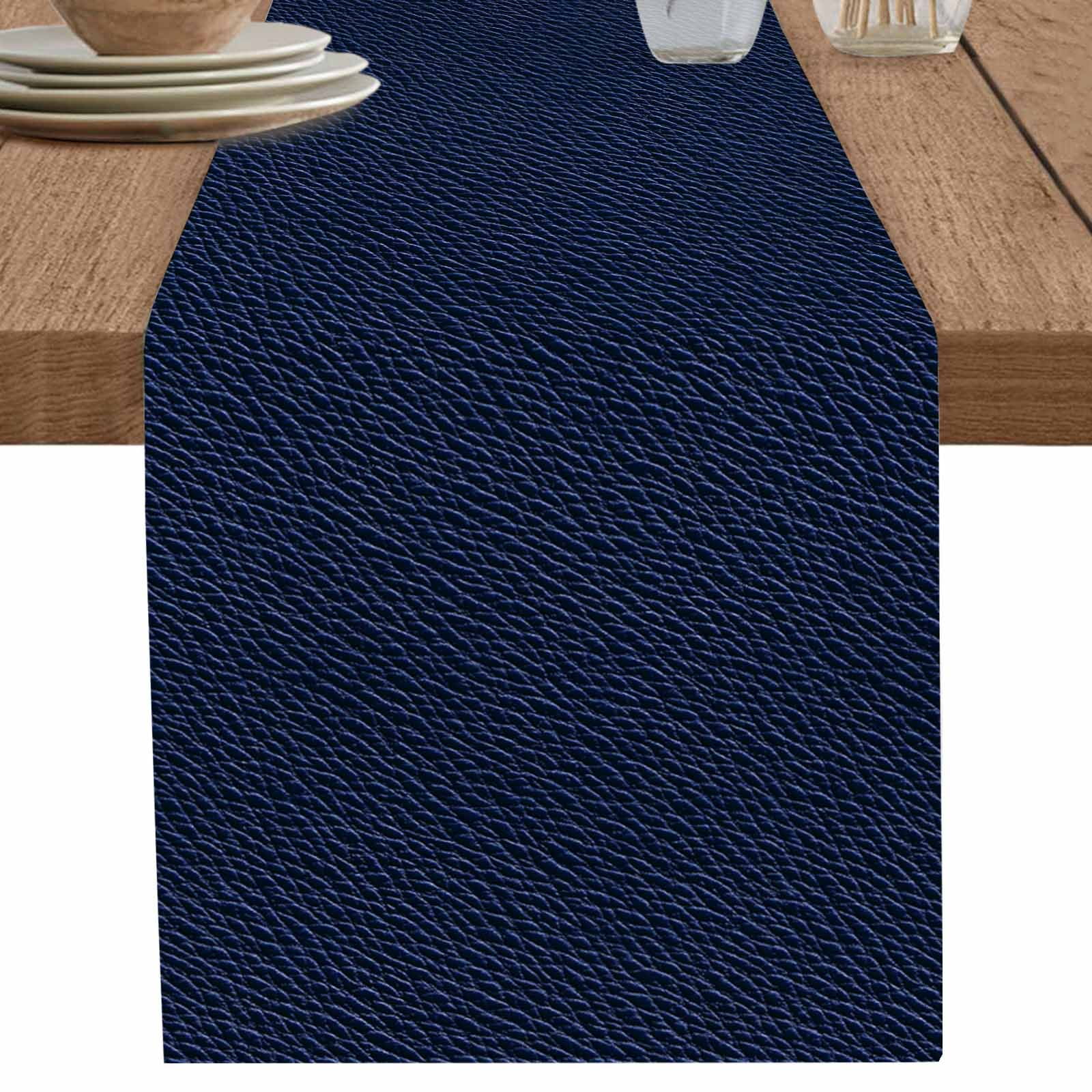 nqOlkjepod Solid Dark Blue Table Runner 36 Inches Long Farmhouse Dress ...