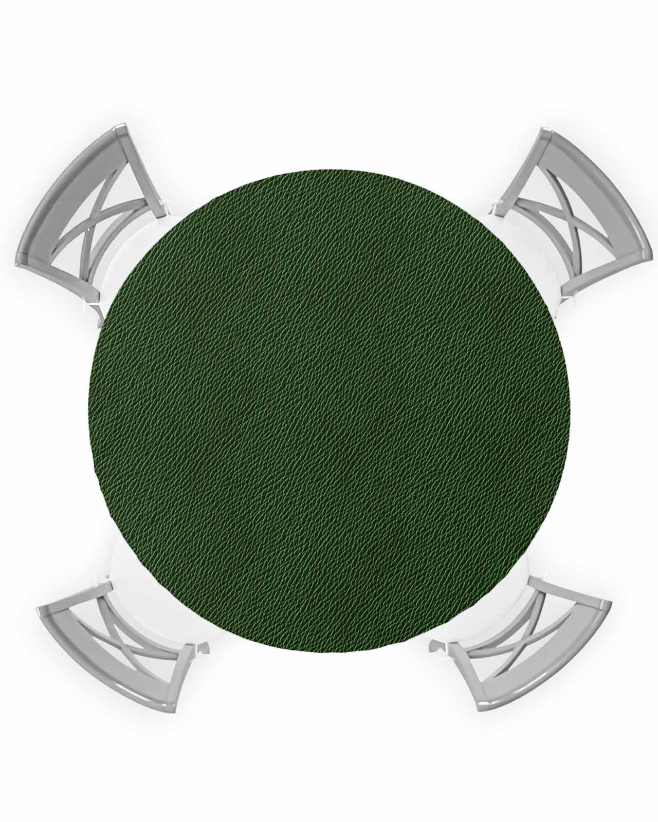 nqOlkjepod Solid Dark Green Round Tablecloth, Fitted Table Cover with ...