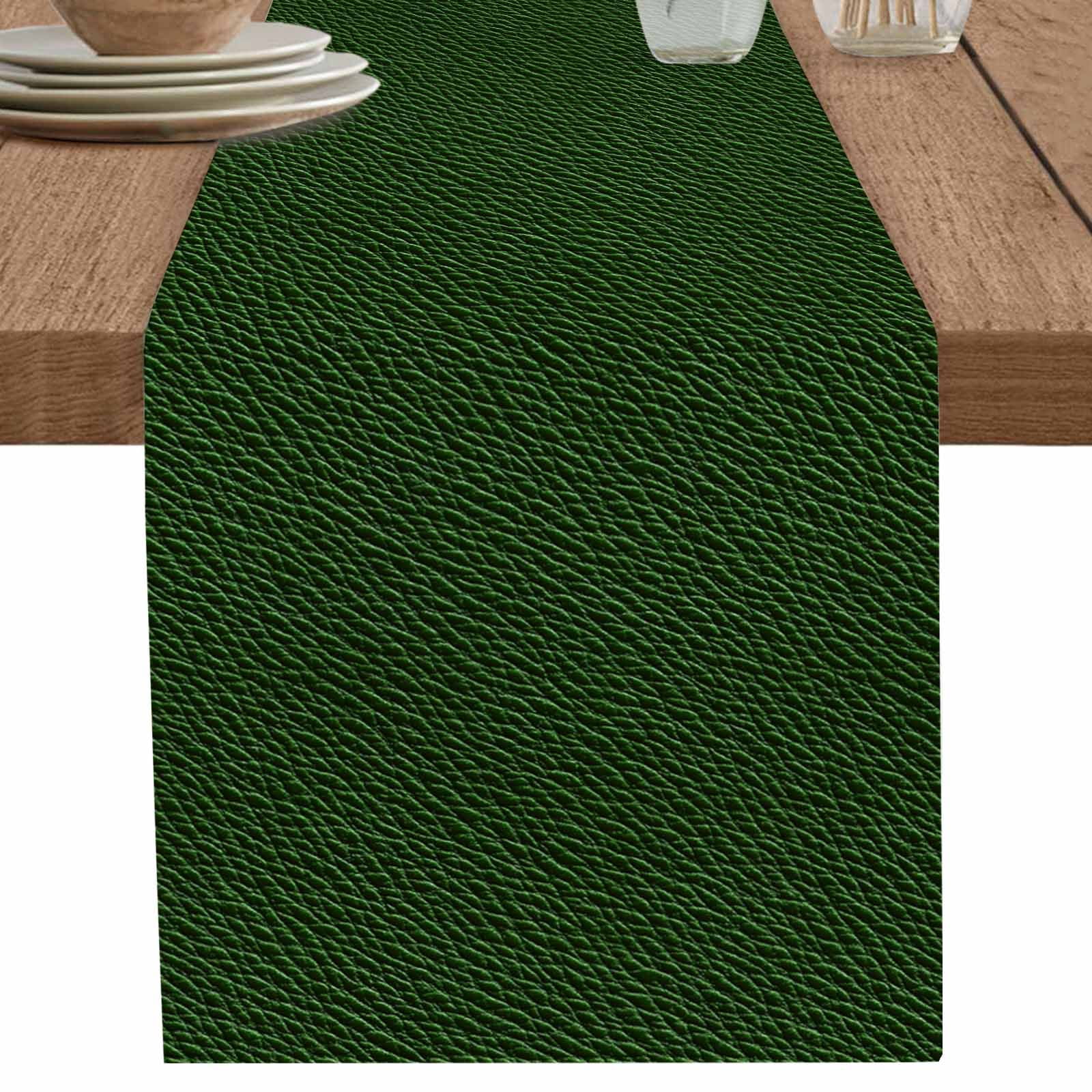 nqOlkjepod Solid Dark Green Table Runner 36 Inches Long Farmhouse Dress ...