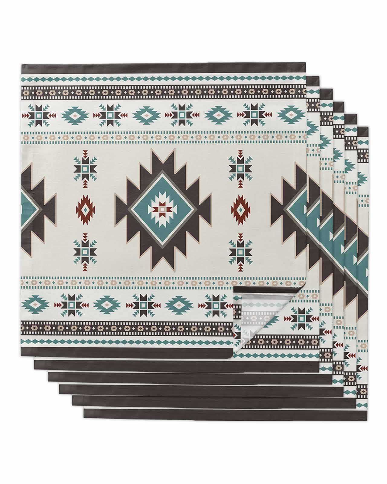 nqOlkjepod Southwest Ethnic Cloth Napkins Set of 6 Reusable Dinner ...
