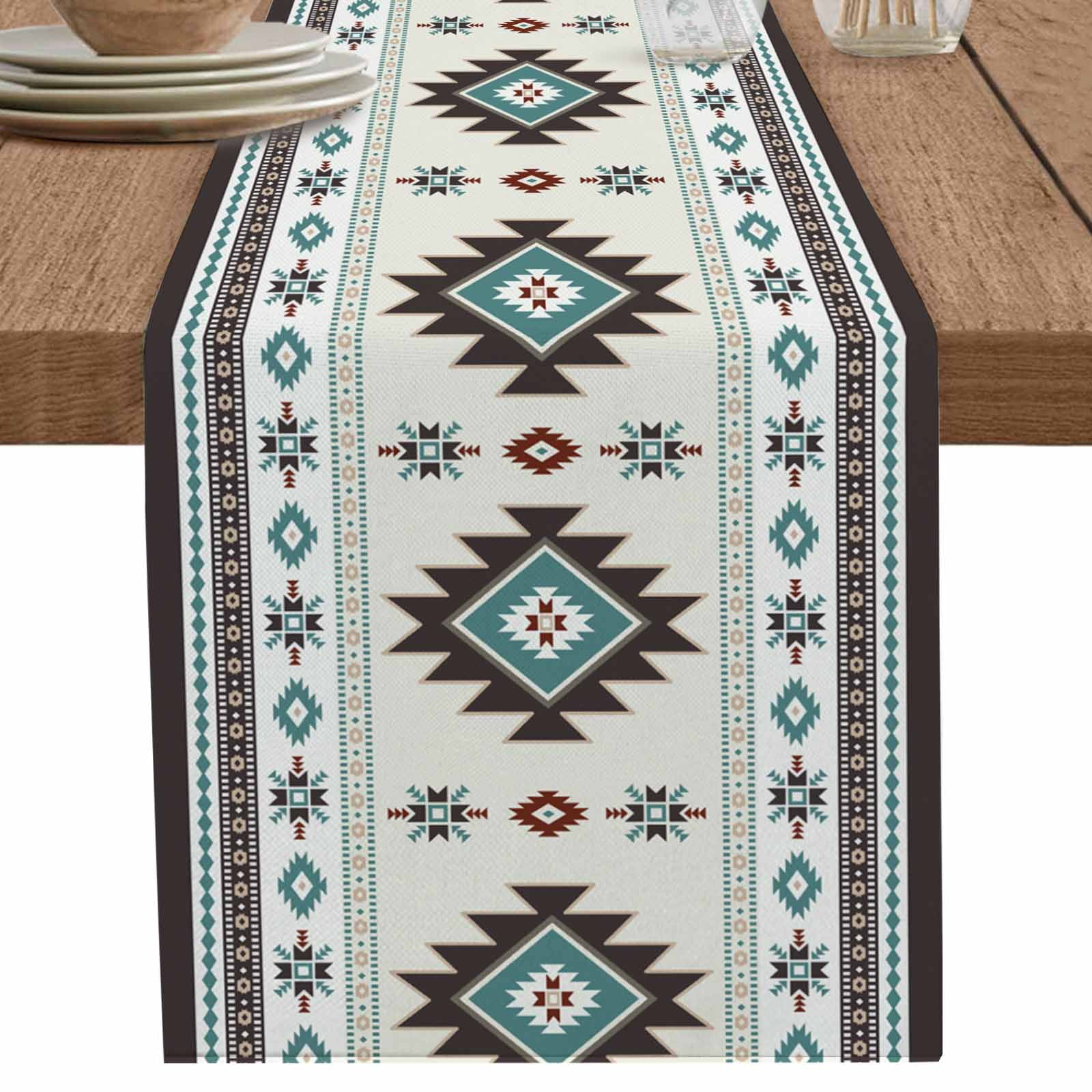 nqOlkjepod Southwest Ethnic Table Runner 72 Inches Long Farmhouse Dress ...