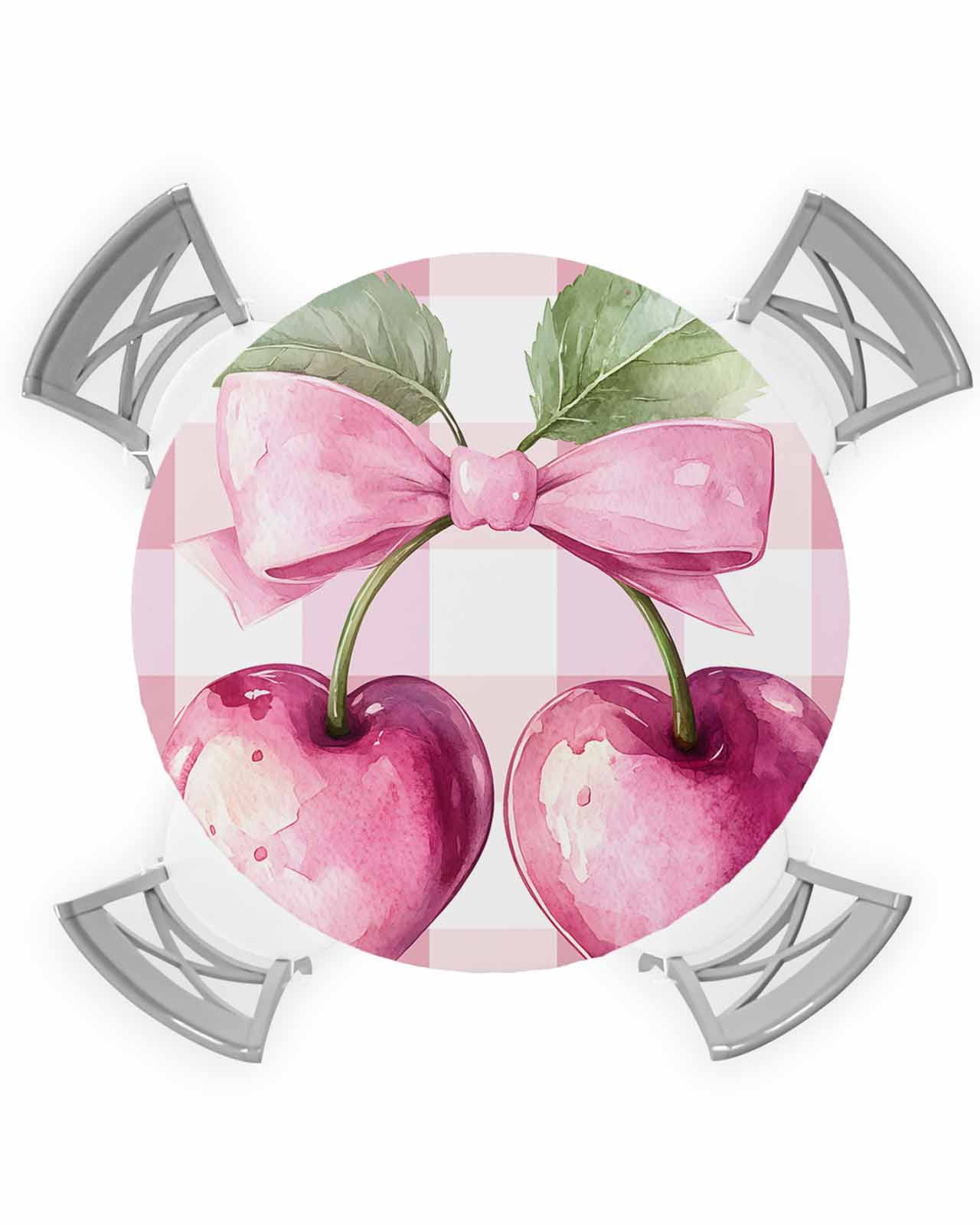 nqOlkjepod Spring Cherry Fruit Round Tablecloth, Fitted Table Cover ...