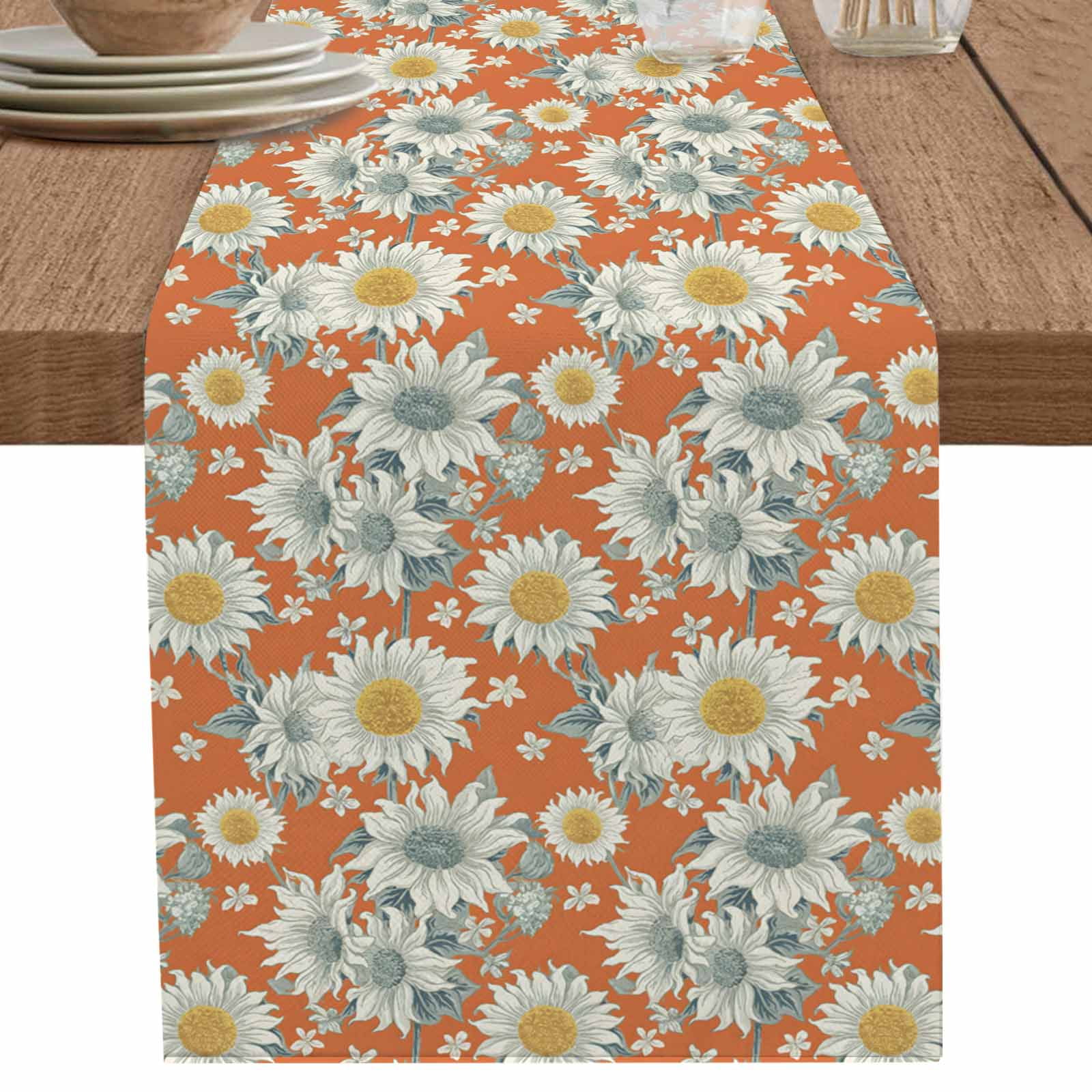 nqOlkjepod Spring Daisy Table Runner 36 Inches Long Farmhouse Dress ...