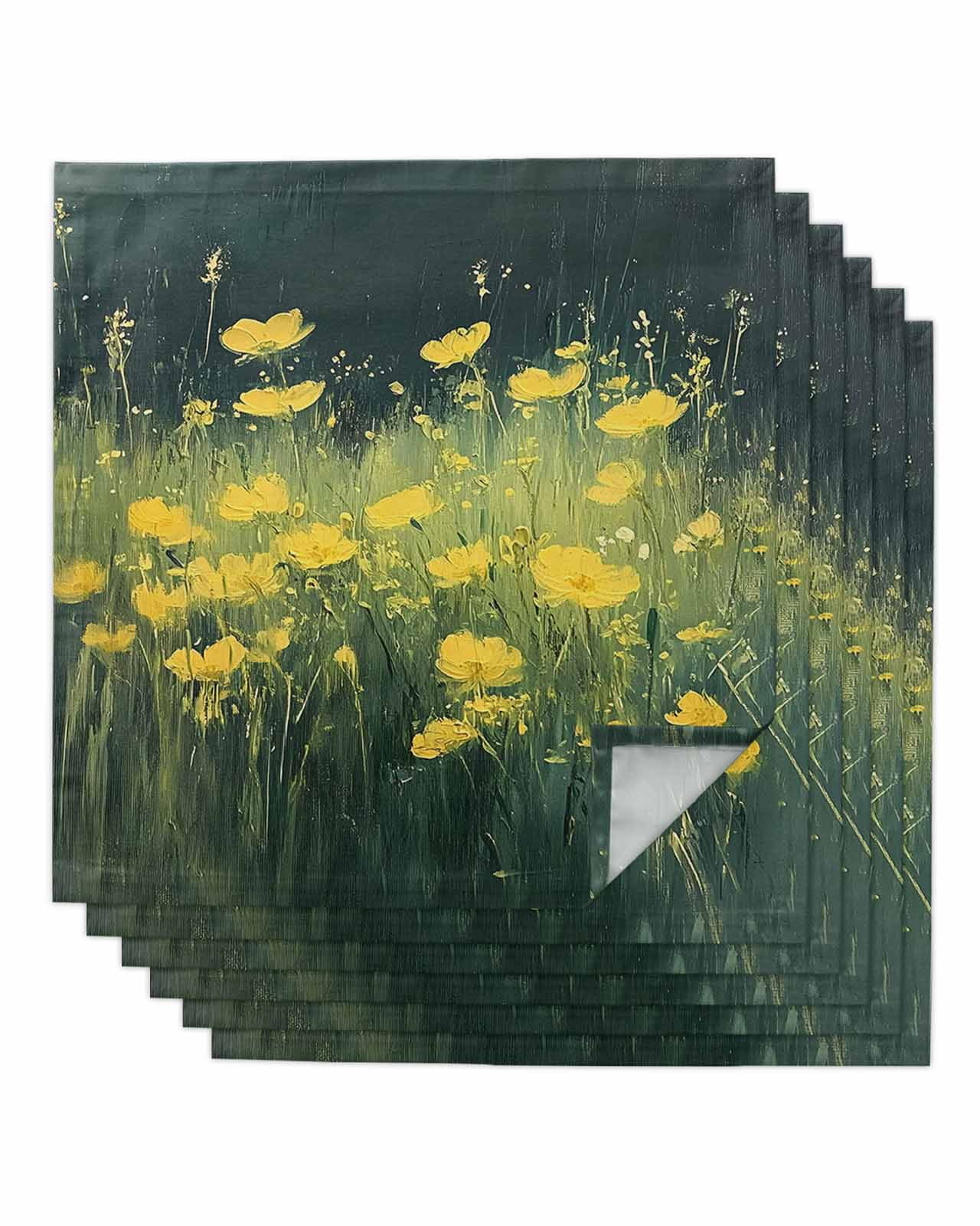 nqOlkjepod Spring Floral Cloth Napkins Set of 6 Reusable Dinner Napkins ...