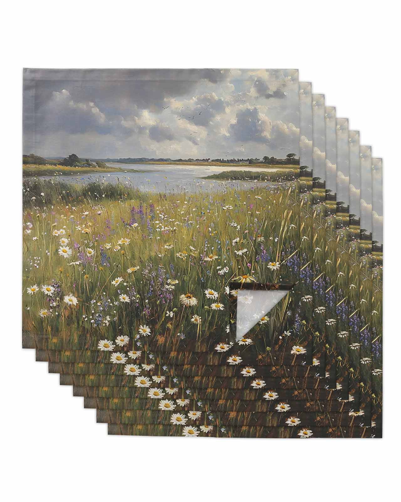 nqOlkjepod Spring Floral Cloth Napkins Set of 8 Reusable Dinner Napkins ...