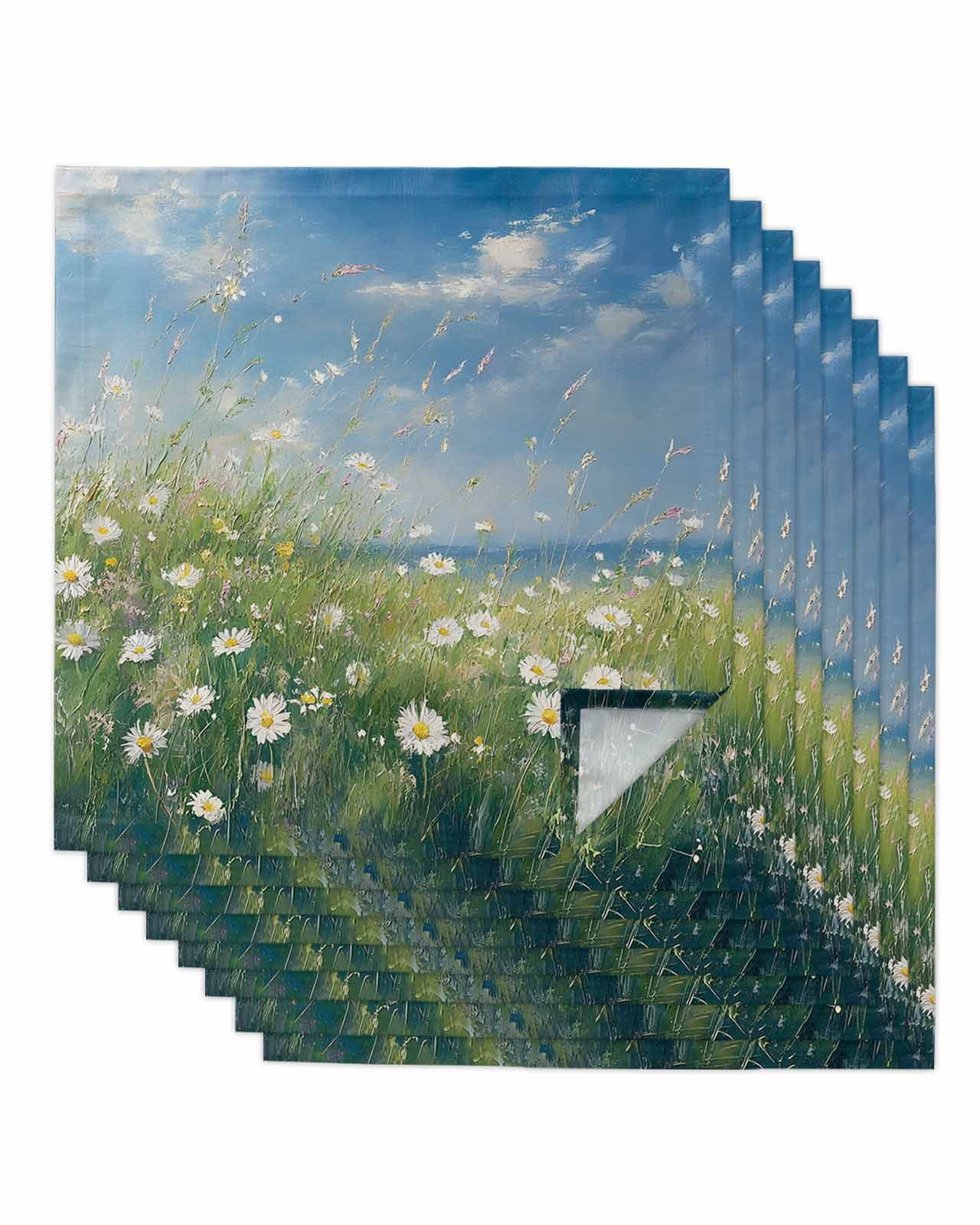 nqOlkjepod Spring Floral Cloth Napkins Set of 8 Reusable Dinner Napkins ...