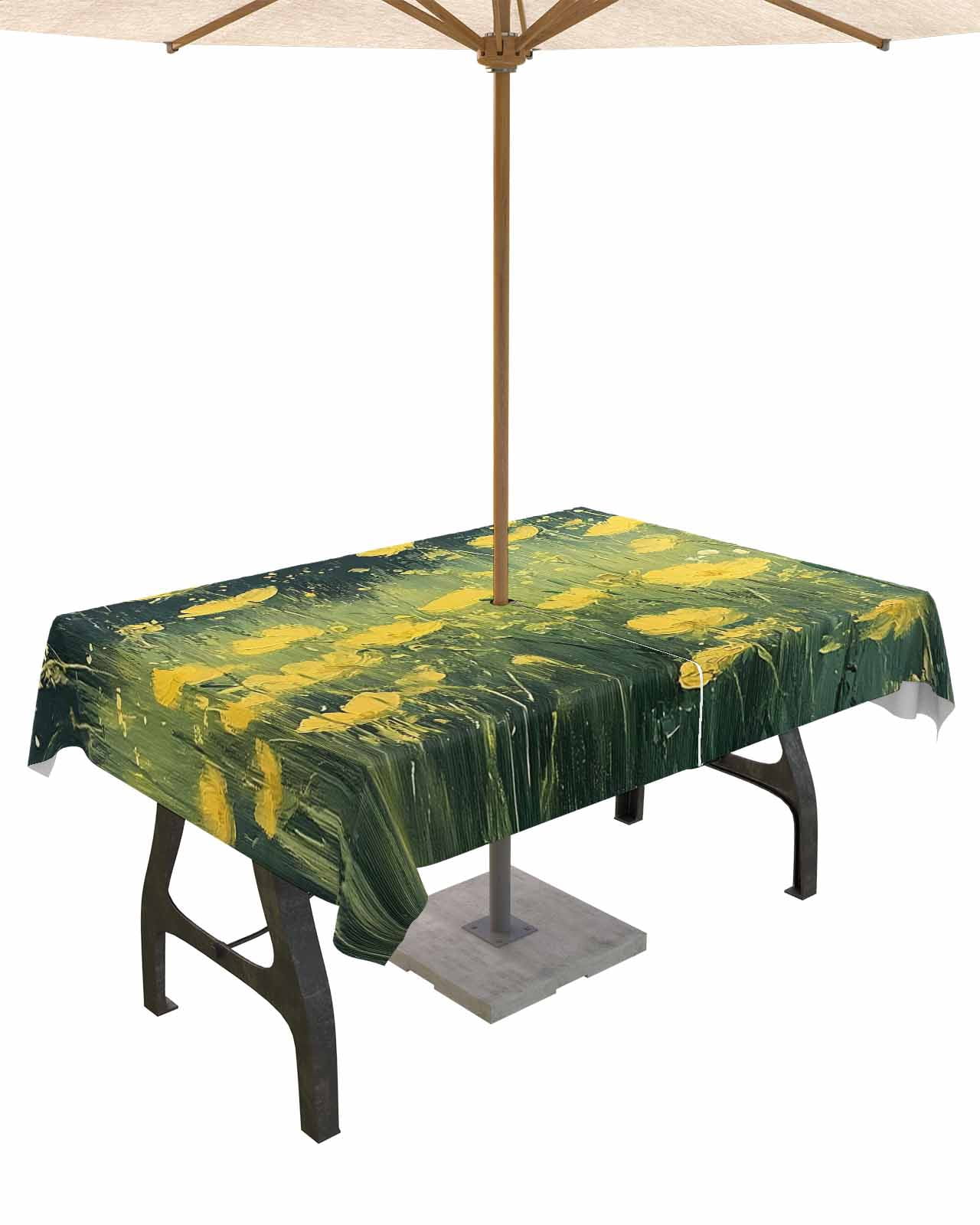 nqOlkjepod Spring Floral Outdoor Tablecloth with Umbrella Hole & Zipper ...